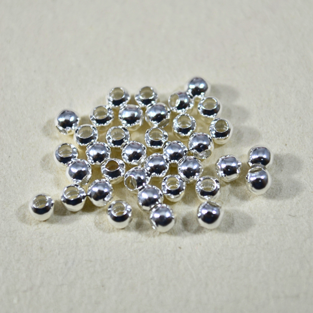 BALIN LISO PLATA 3MM (VENTA POR DOCENA) – Lili Bisutería